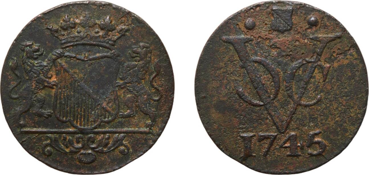 1745 Royal Dutch Mint Indonesia Netherlands East Indies 1745 1 Duit ...