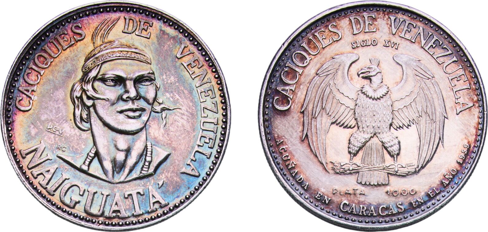 Venezuela 1959 Medal - NAIGUATA (Indian Chiefs of Venezuela) Wonderful ...