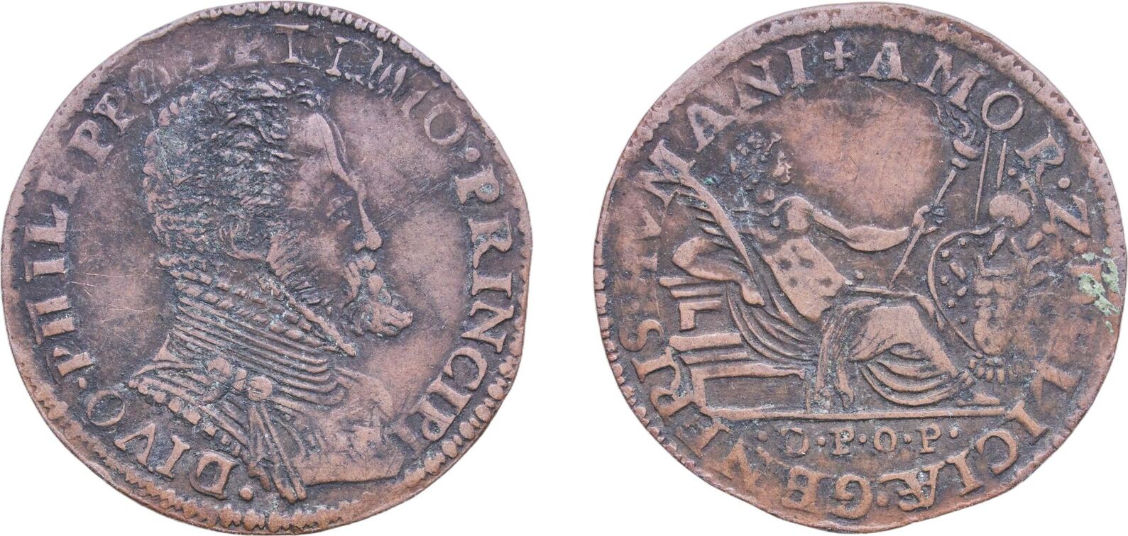 Spanish Netherlands 16th Century Token - Philip II Copper 5.04g XF | MA ...