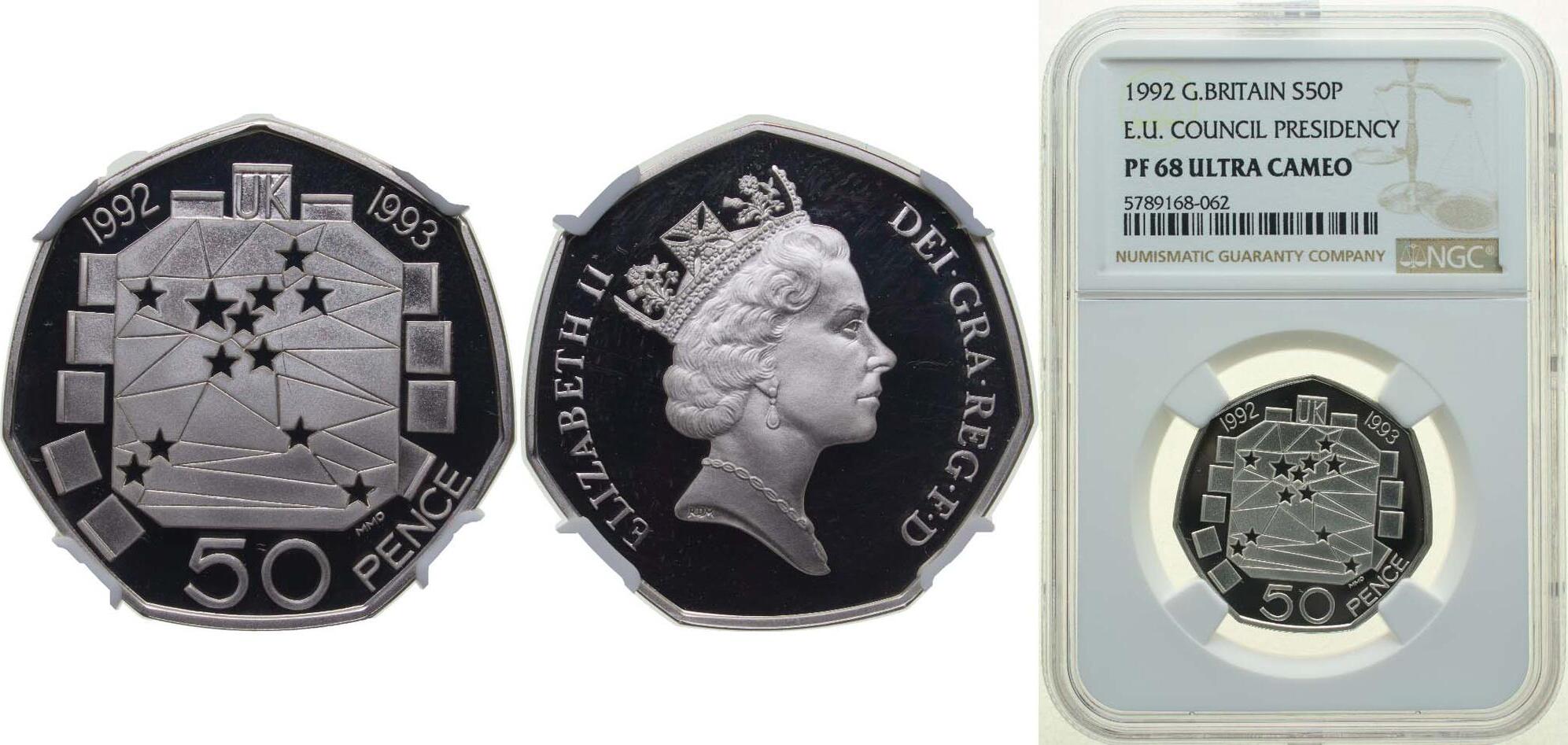 1992 Royal Mint Great Britain United Kingdom 1992 50 Pence - Elizabeth ...