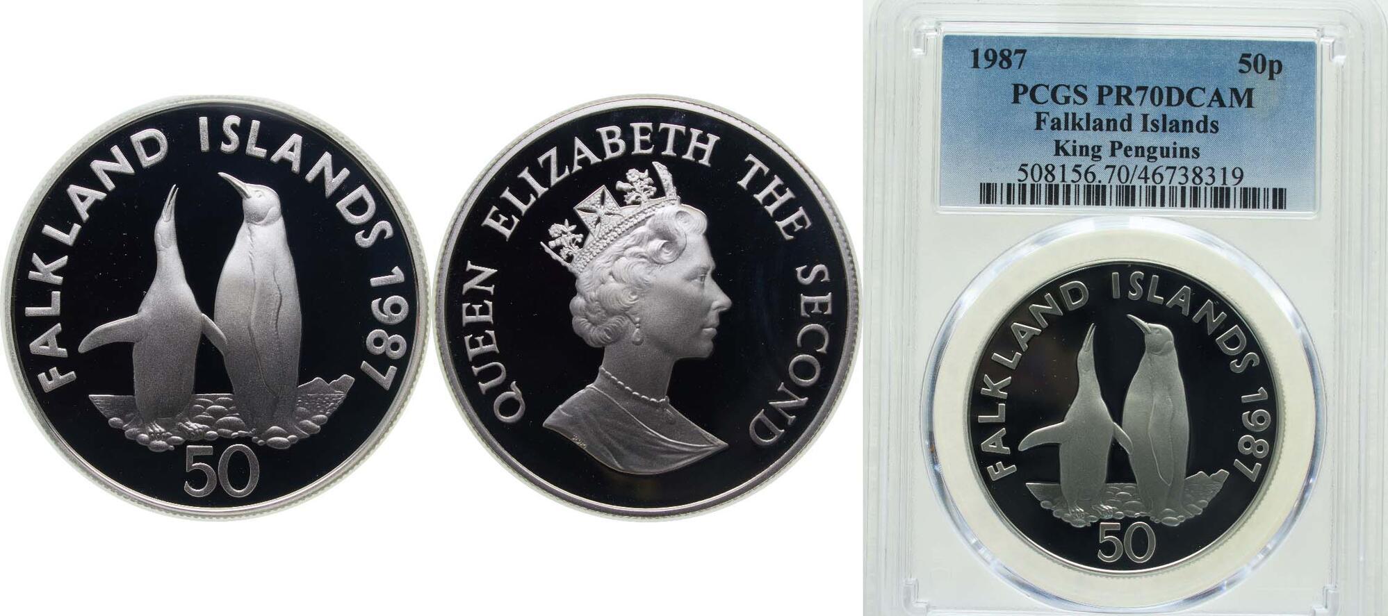 Falkland Islands British Overseas Territory 1987 50 Pence - Elizabeth ...