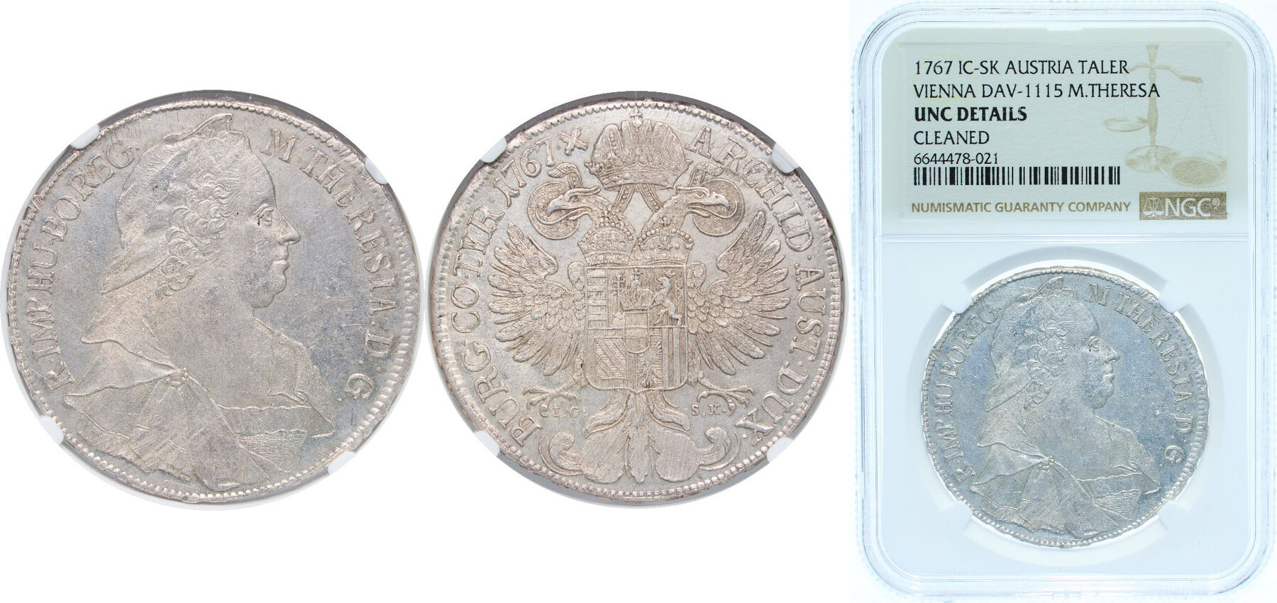 1767 IC SK Vienna Mint Austria Archduchy of Austria 1767 IC SK 1 Thaler ...