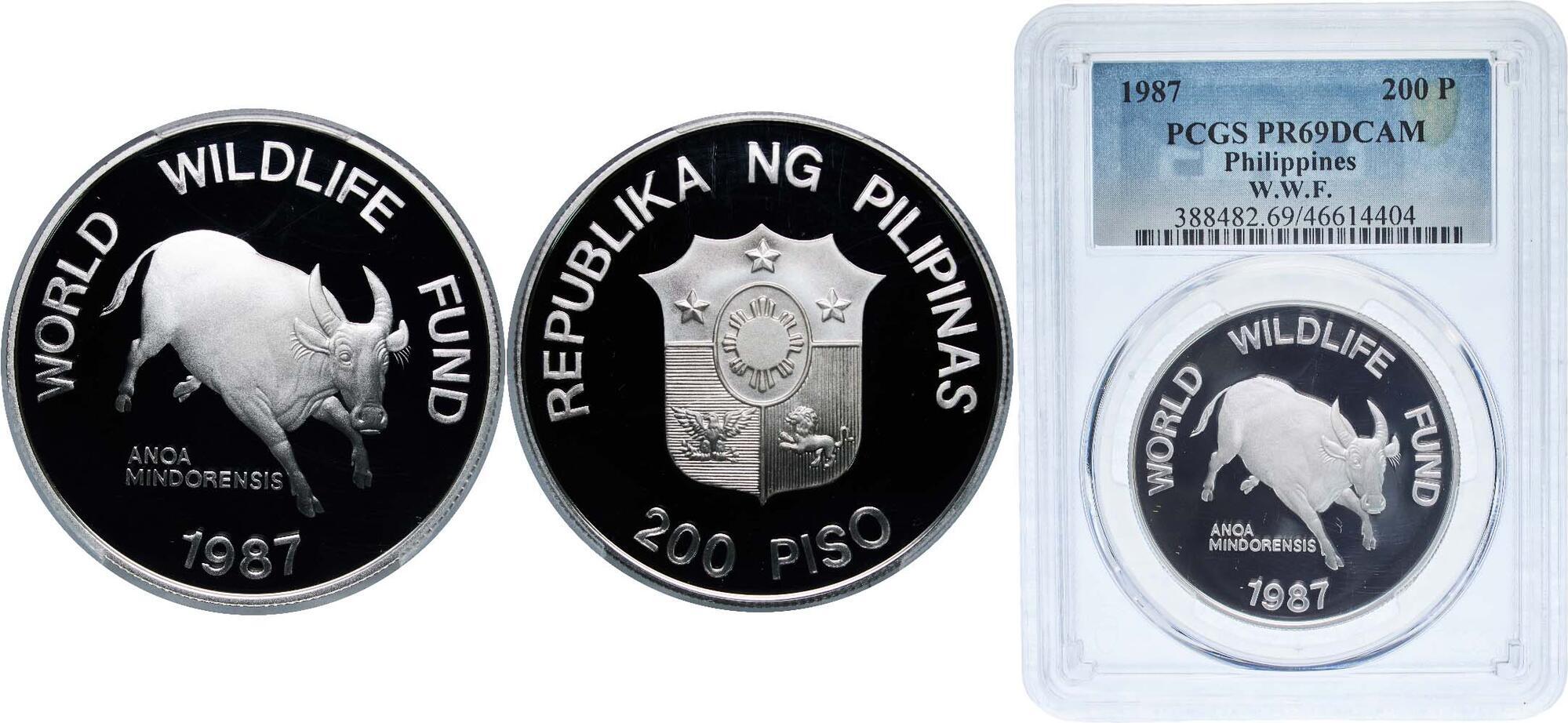 200 Pesos Philippines Republic 1987 200 Piso (WWF) Silver (.925) (25000 ...