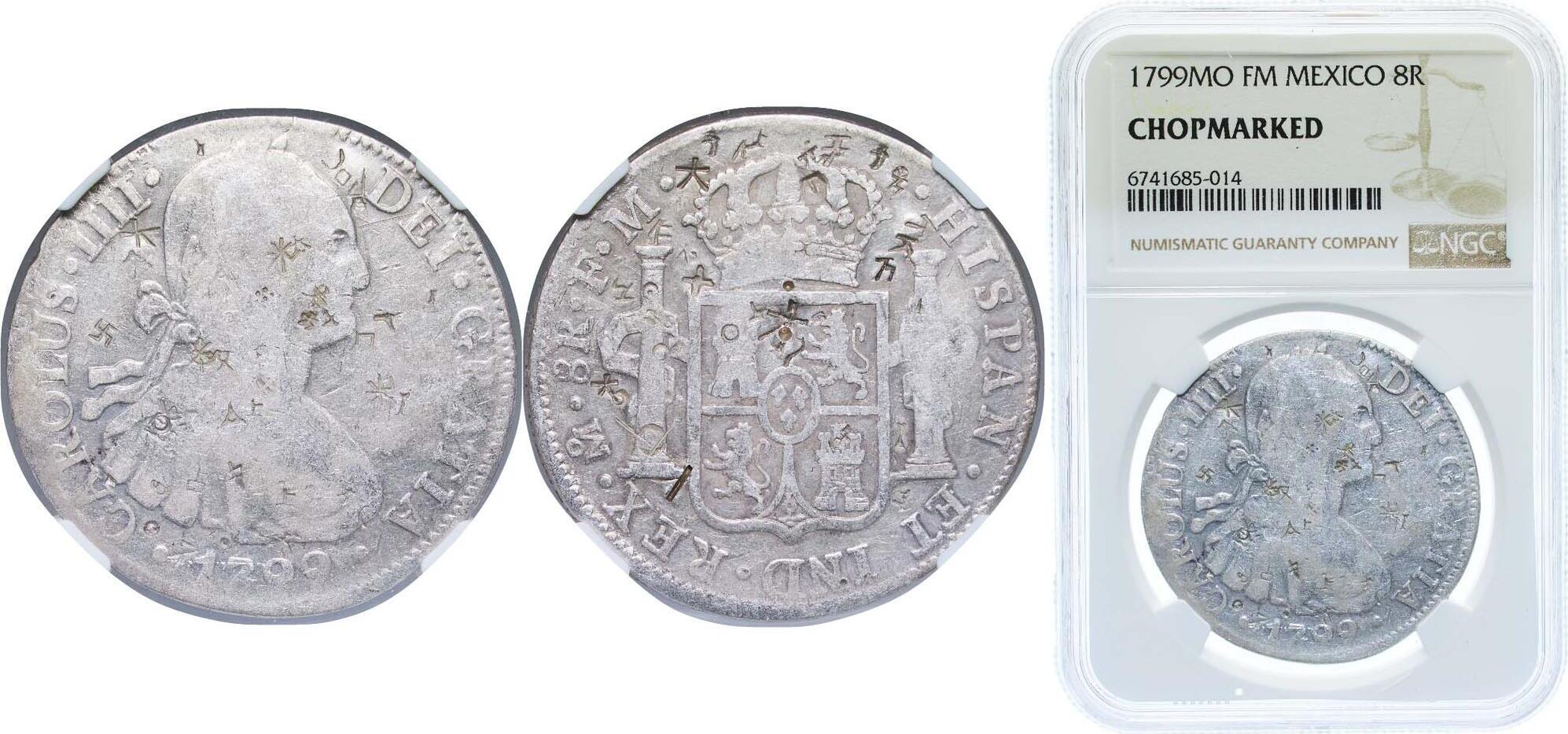 1799 FM Mexico City Mint Mexico Spanish colony 1799 FM 8 Reales - Charles IV Silver (.903 ...