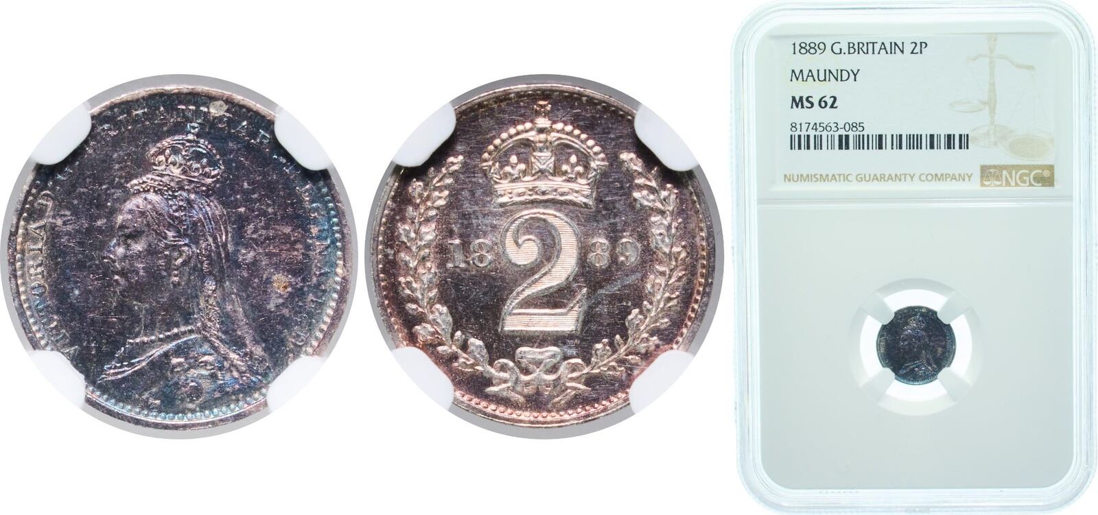 Great Britain Kingdom 1889 2 Pence - Victoria (2nd portrait; Maundy ...
