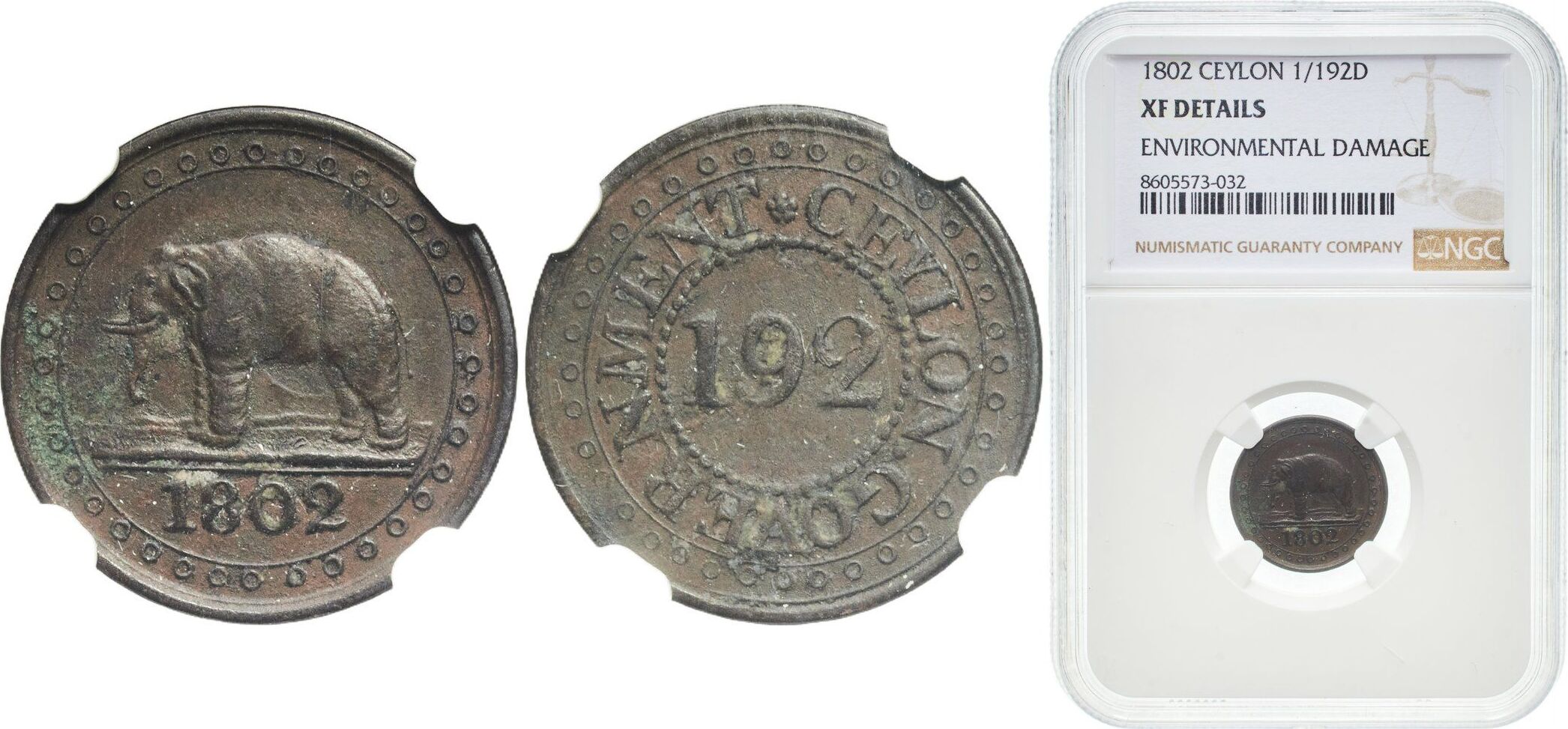 1802 Soho Mint Sri Lanka Ceylon (1597-1972) British Ceylon colony 1802 ...