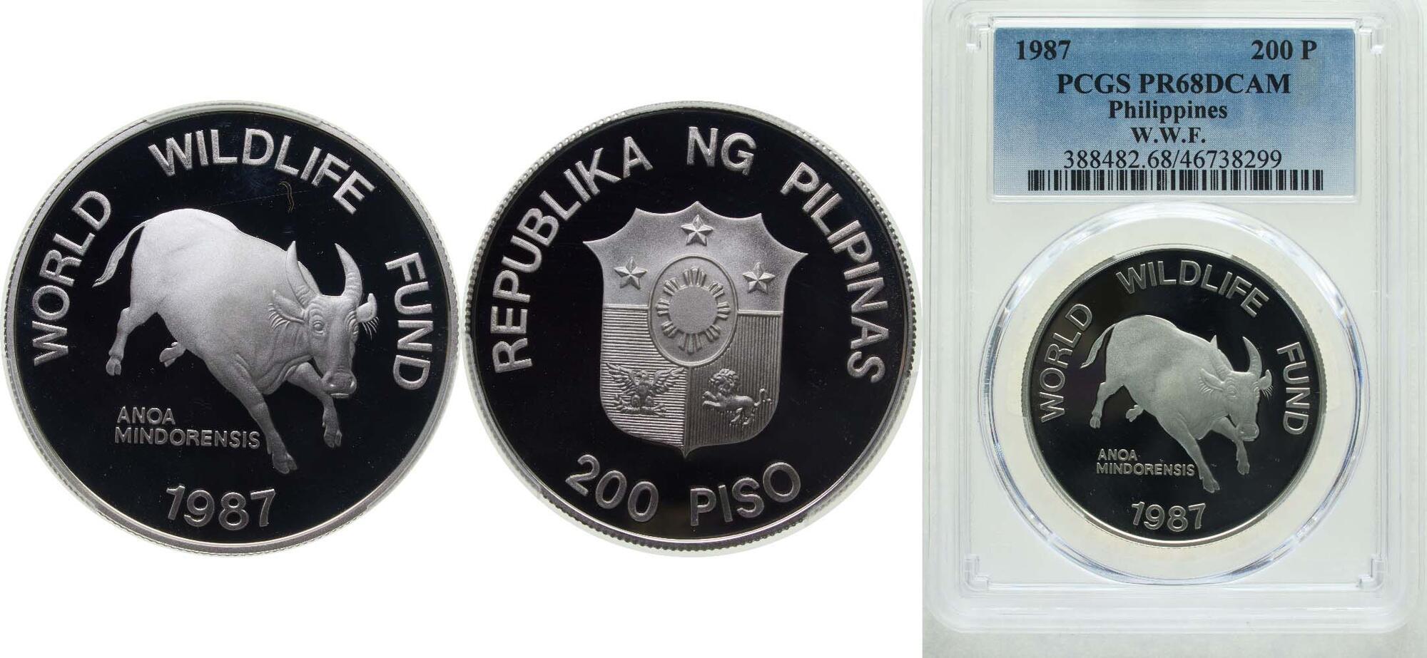200 Pesos Philippines Republic 1987 200 Piso (WWF) Silver (.925) 25g ...