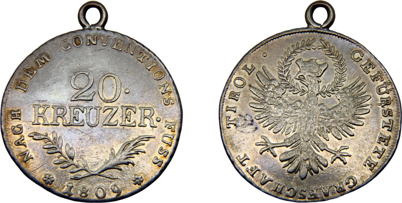 1809 Hall mint Austria Empire County of Tyrol Andreas Hofer 1809 20 ...