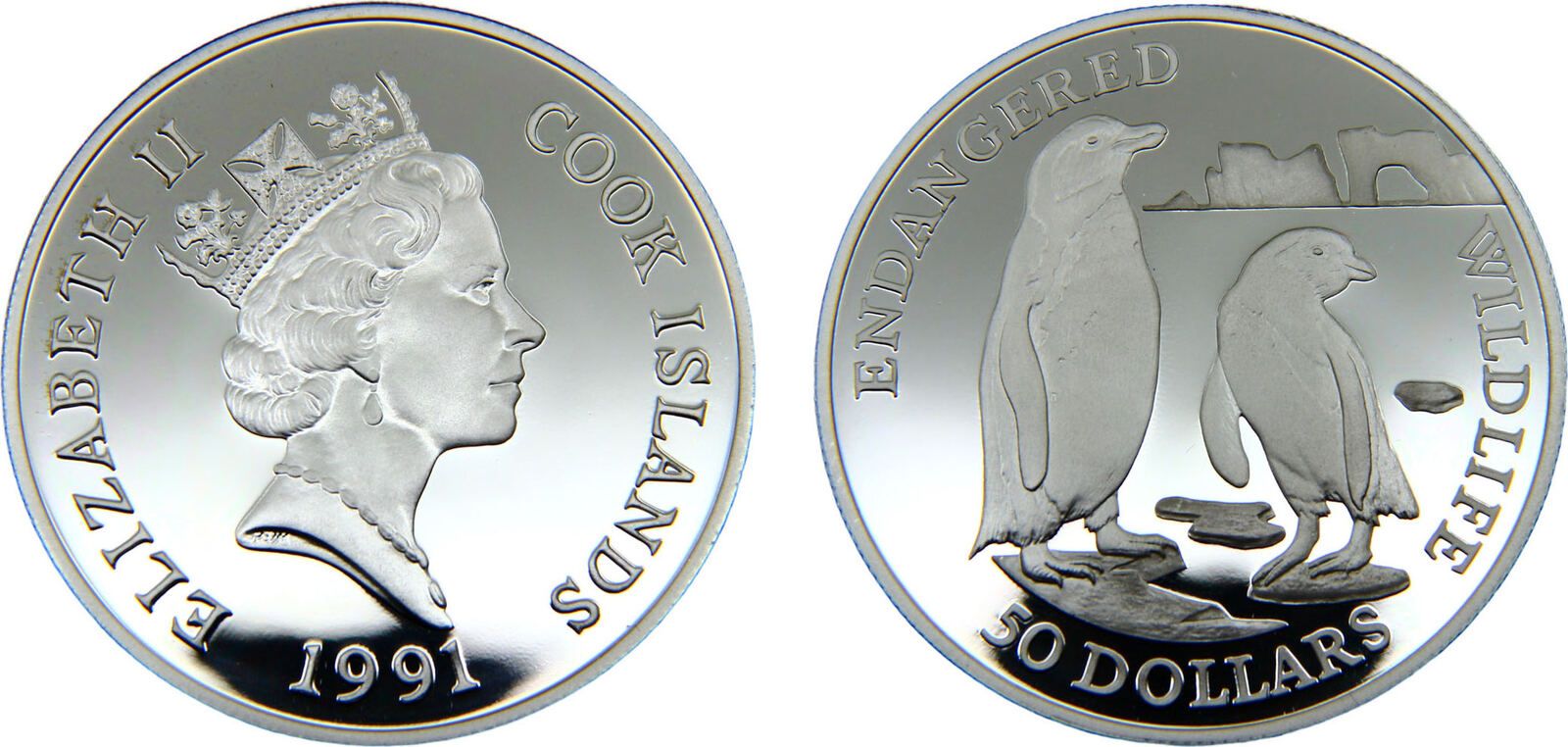 1991 (Mintage 25000) Cook Islands Dependency of New Zealand Elizabeth ...