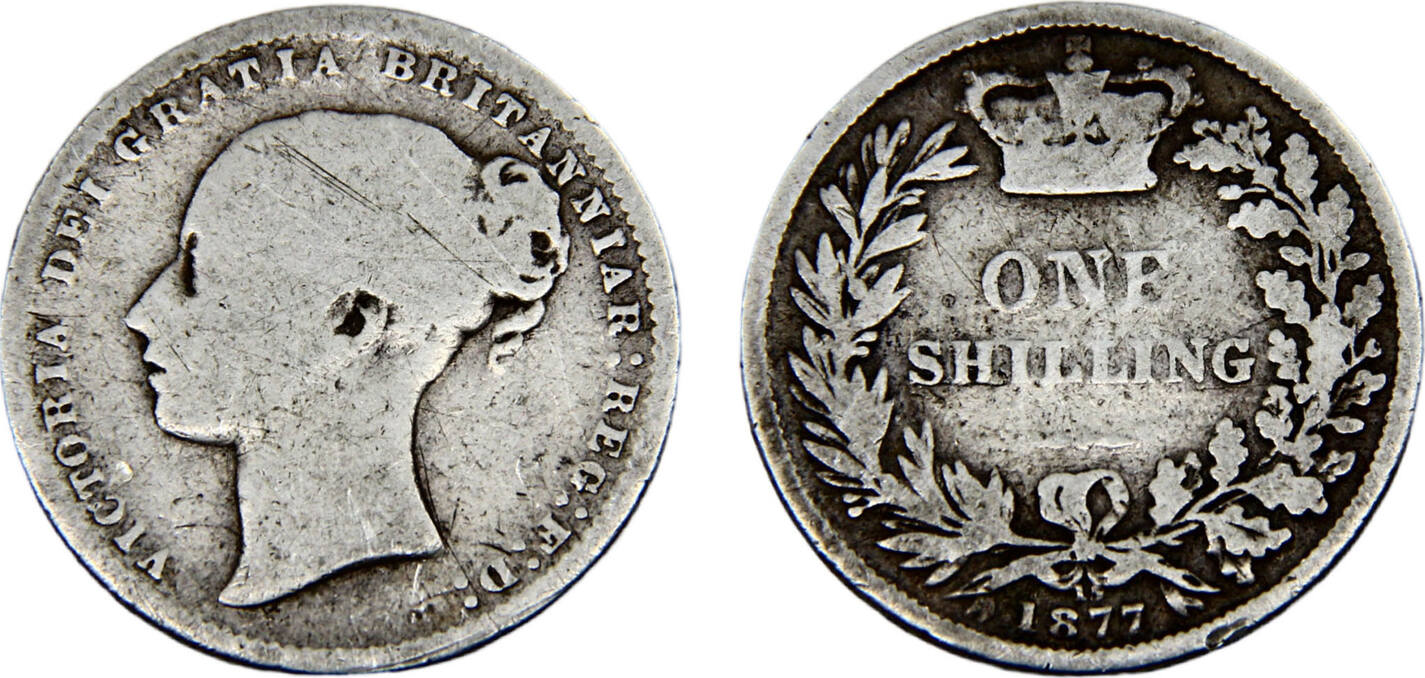 Great Britain United Kingdom Victoria 1877 (15) 1 Shilling 1st portrait ...