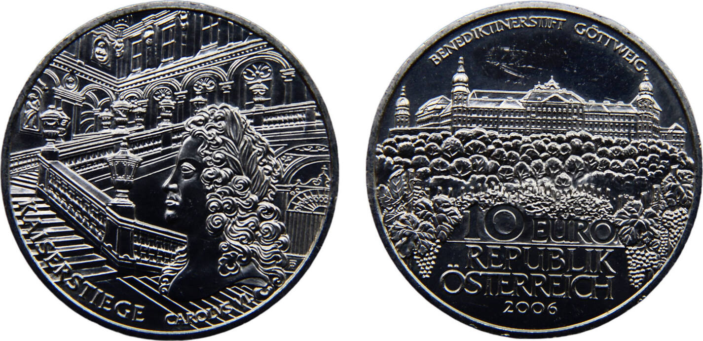 2006 Vienna mint Austria Second Republic 2006 10 Euro Göttweig Abby BU ...