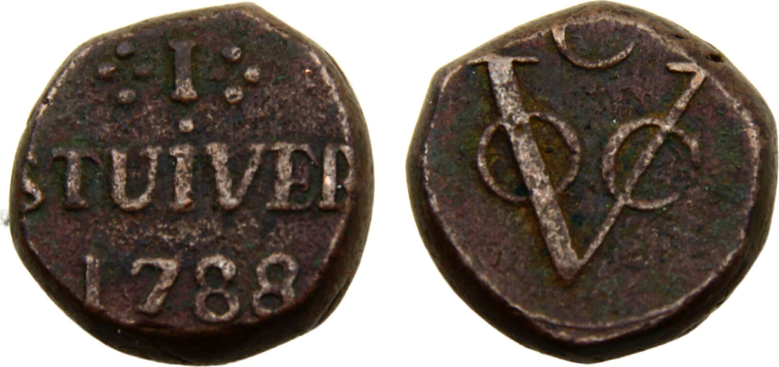 Sri Lanka Ceylon Dutch colony 1788 1 Stuiver VOC, the Dutch East India ...