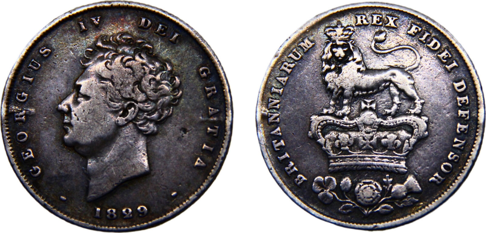 Great Britain United Kingdom George IV 1829 1 Shilling 2nd portrait ...