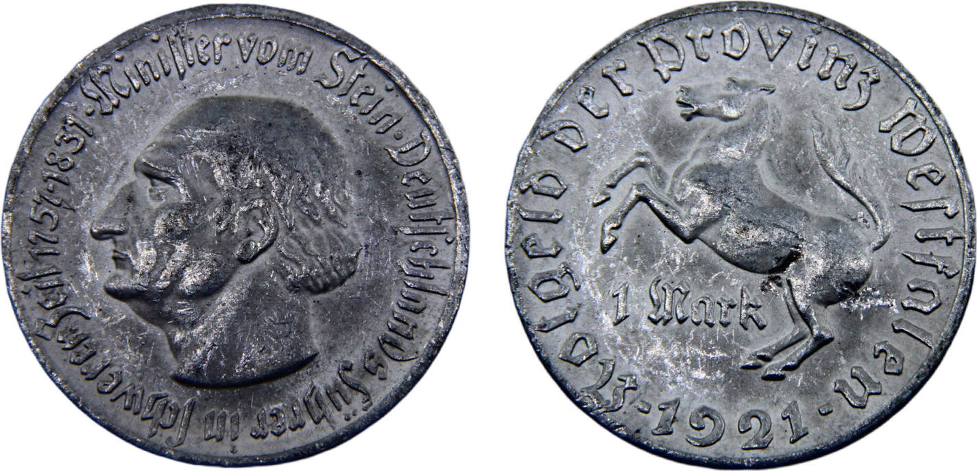 1921 Menden mint Germany Weimar Republic Prussian province of ...