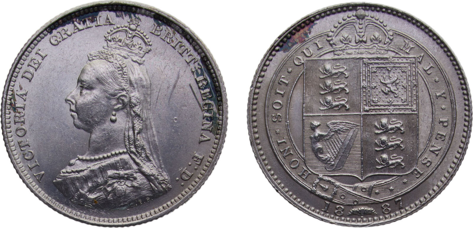 Great Britain United Kingdom Victoria 1887 1 Shilling 2nd portrait ...