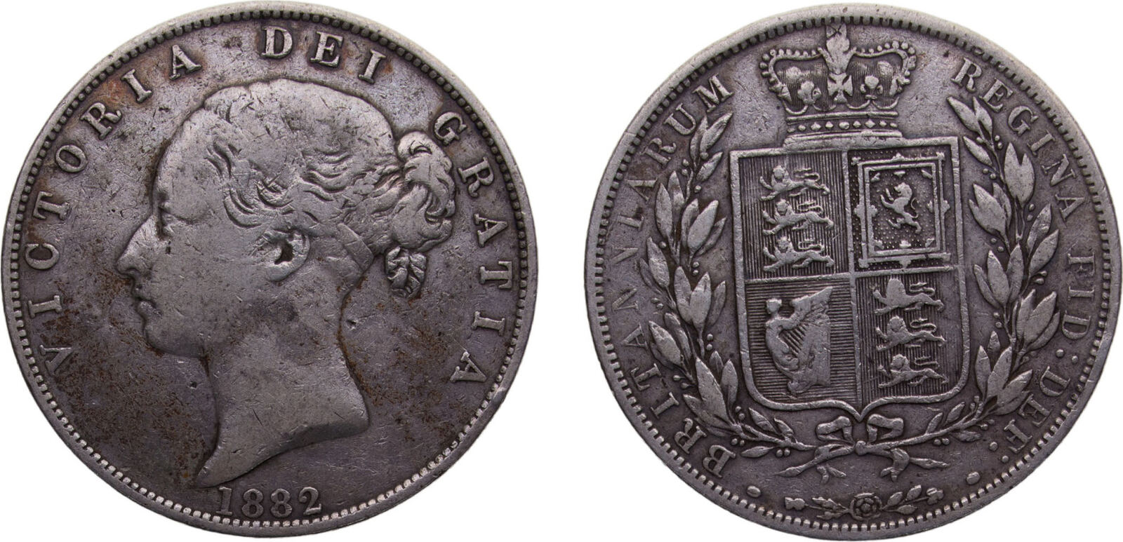 Great Britain United Kingdom Victoria 1882 1/2 Crown 1st portrait ...