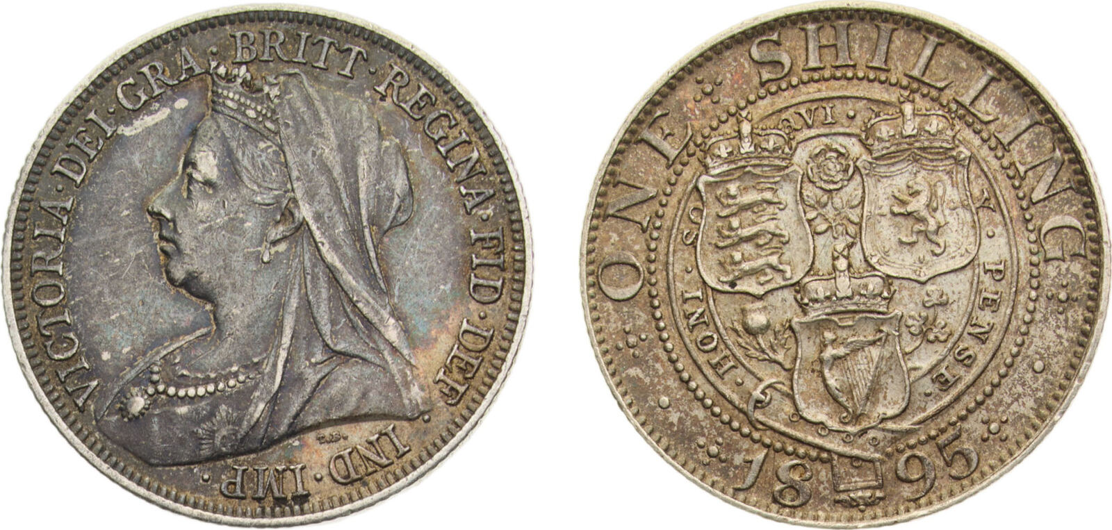 Great Britain United Kingdom Victoria 1895 1 Shilling 3rd portrait, Old ...