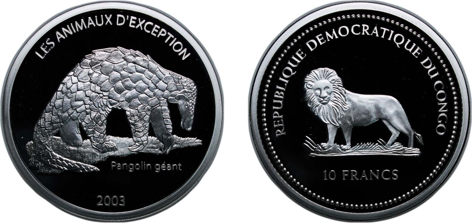 Democratic Republic of the Congo (1997-date) 2003 10 Francs (Giant ...