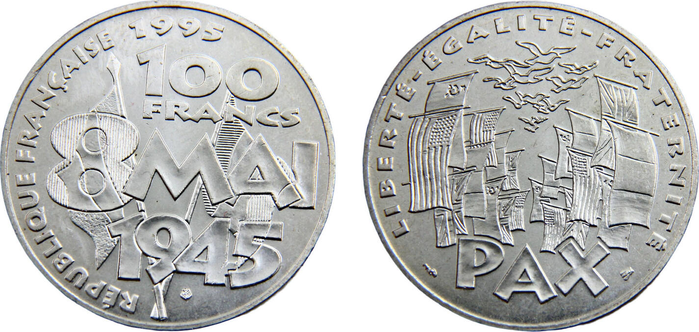 1995 Paris mint France Fifth Republic 1995 100 Francs 50th Anniversary ...