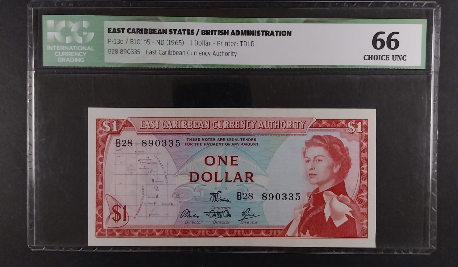 EAST CARIBBEAN STATES 1 DOLLAR 1965 BRITISH ADMINISTRATION ICG 66 | MA ...