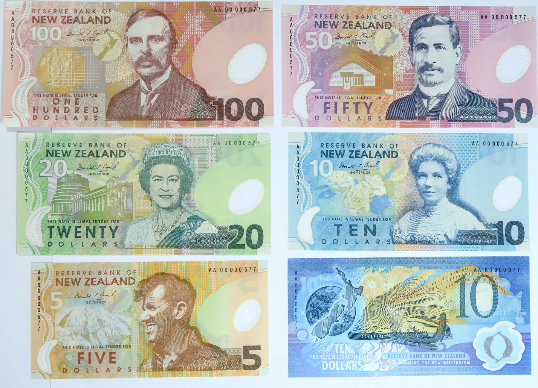 New Zealand 2000 Millennium same numbered banknote set Unc | MA-Shops