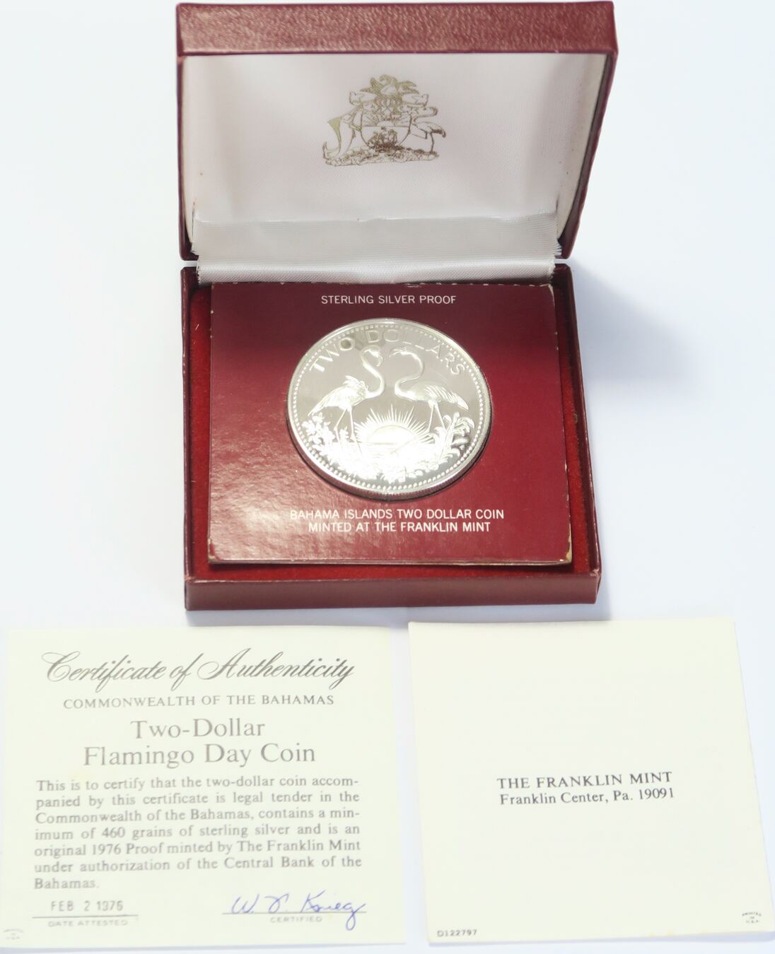 Bahamas 2 Dollars Flamingo Coin Proof | MA-Shops