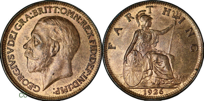Great Britain Farthing 1926 King George V UNC | MA-Shops