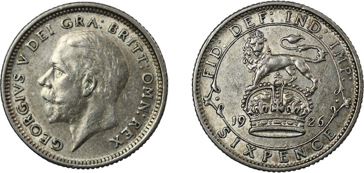 Great Britain Sixpence 1926 Modified Effigy type EF | MA-Shops
