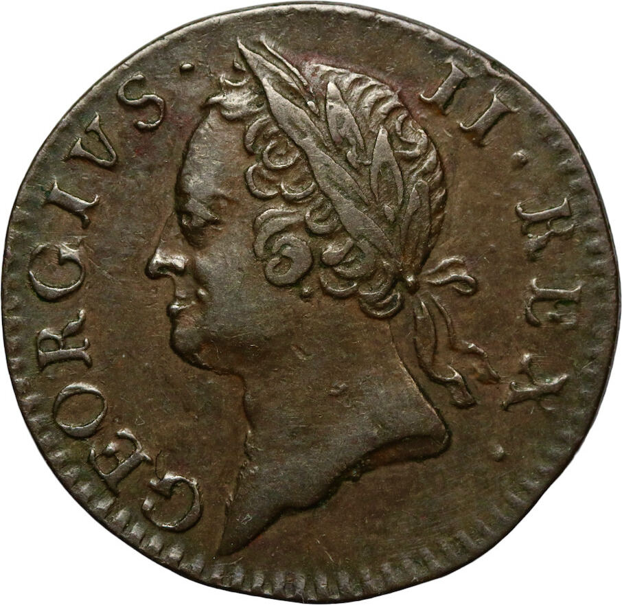 Ireland Farthing 1760 King George II VF | MA-Shops