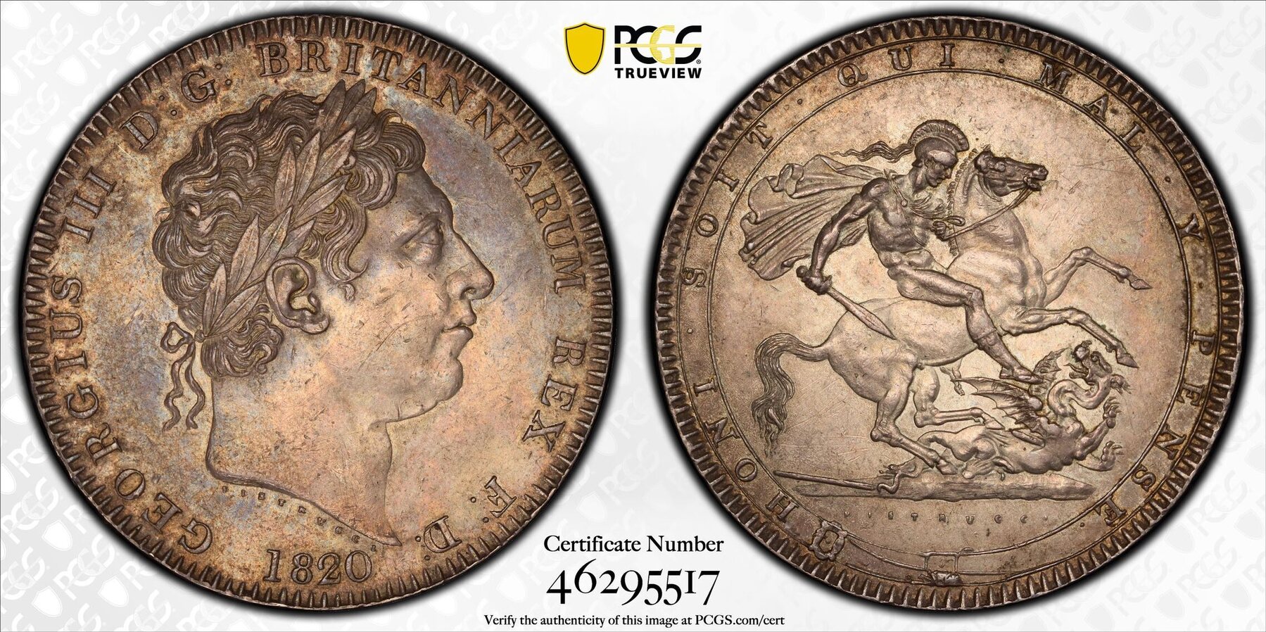 Great Britain Crown 1820 King George III PCGS AU58 | MA-Shops