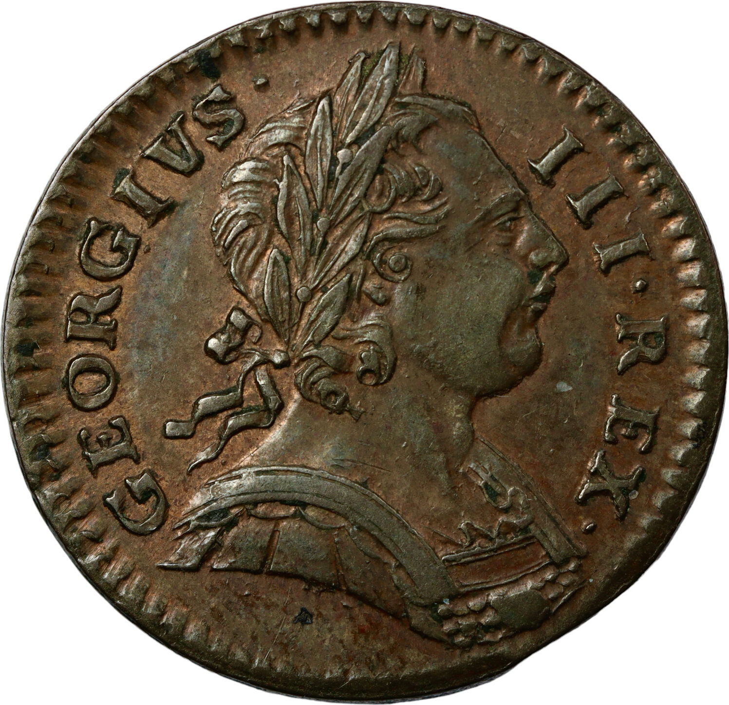 Great Britain Farthing 1773 George III, Scarce Die - Obverse 1, Reverse ...