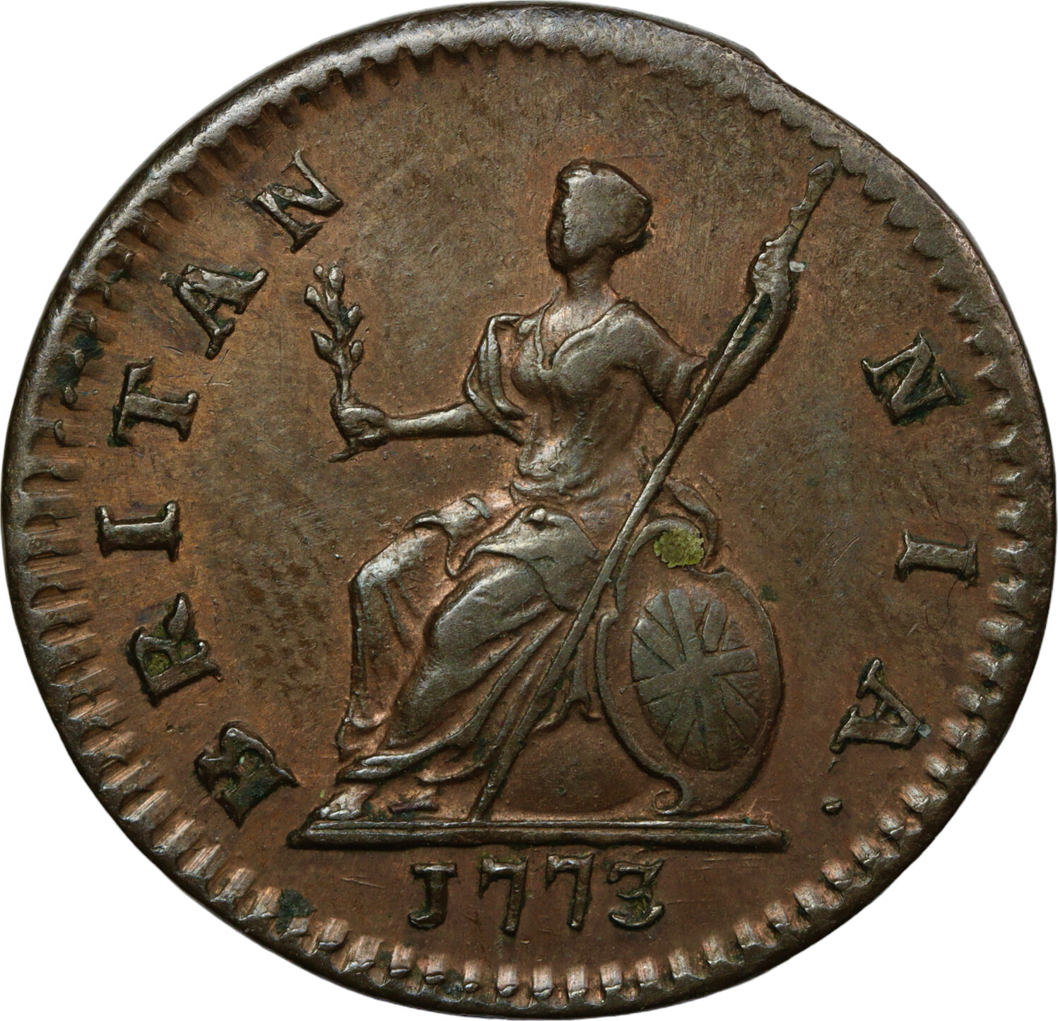 Great Britain Farthing 1773 George III, Scarce Die - Obverse 1, Reverse ...