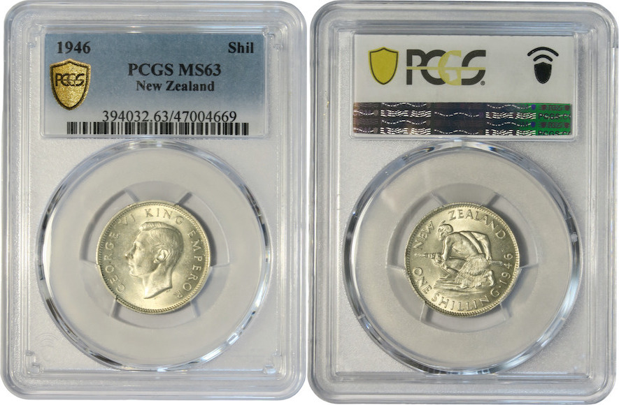 New Zealand Shilling King George VI MC63 | MA-Shops