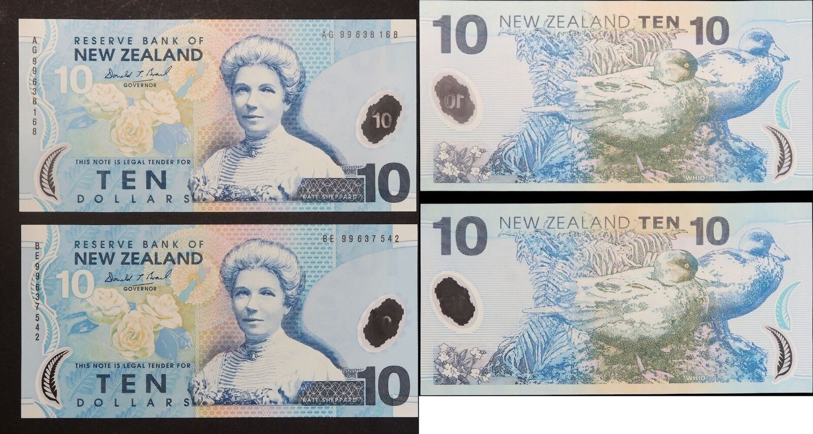 New Zealand Ten dollars 1999 Kate Sheppard Portraits UNC | MA-Shops