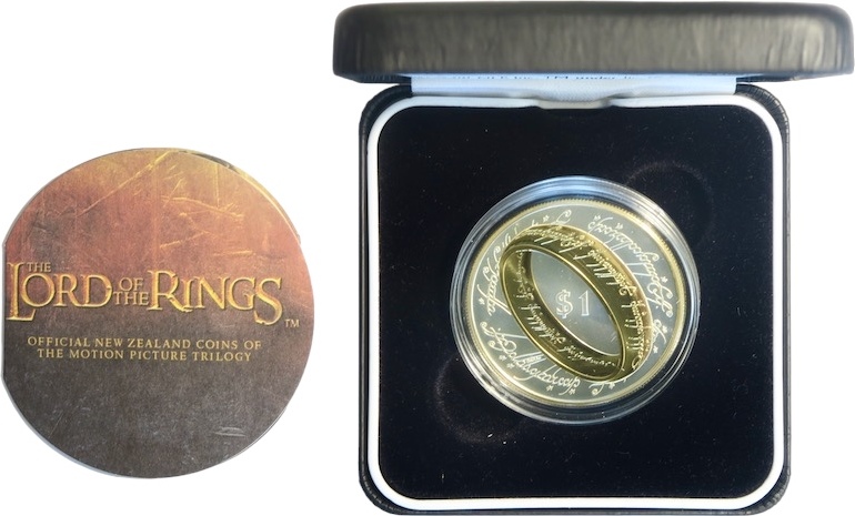 New Zealand One dollar 2003 Lord of the Rings. The One True Ring Proof ...