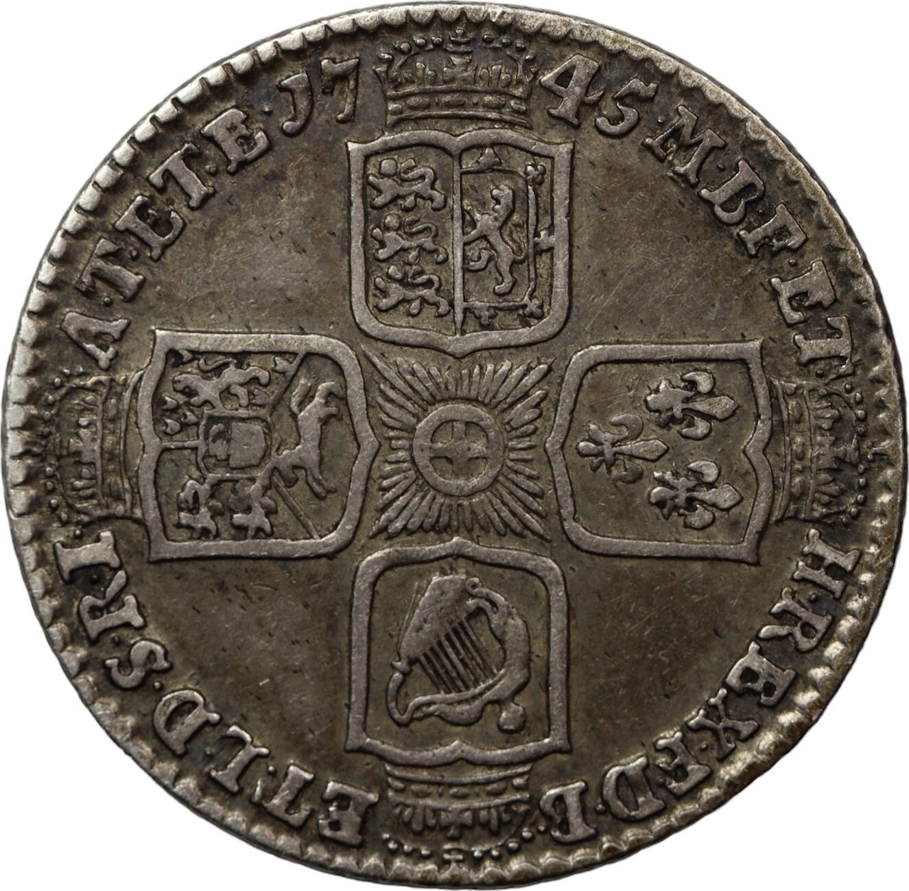 Great Britain Shilling 1745 King George II aVF-VF | MA-Shops