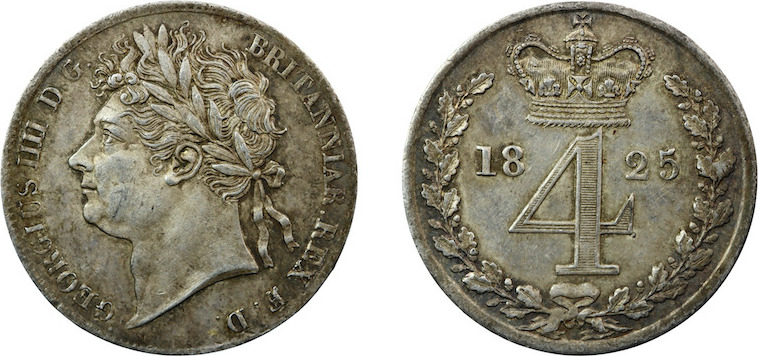 Great Britain Fourpence 1825 George IIII EF | MA-Shops