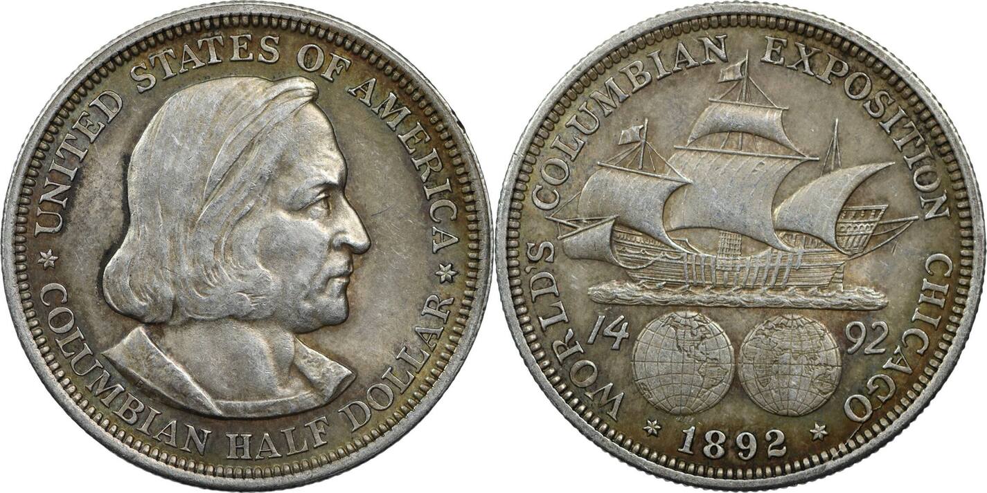 United States Half Dollar 1892 World's Columbian Exposition, 1892-1893 ...