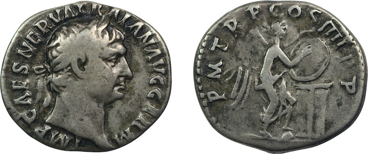 Italy AR Denarius A.D. 101-102 Trajan, A.D. 98-117. Fine | MA-Shops