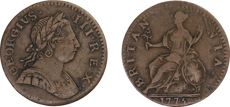 Great Britain Halfpenny 1775 King George III VF-Fine | MA-Shops