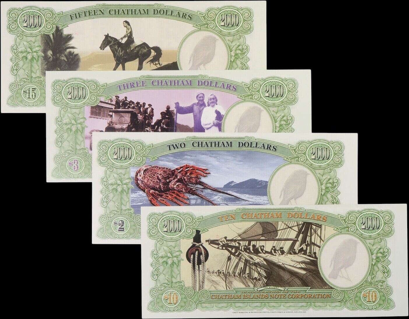 New Zealand $2-$15 1999 Chatham Islands, Same number set. Unc | MA-Shops