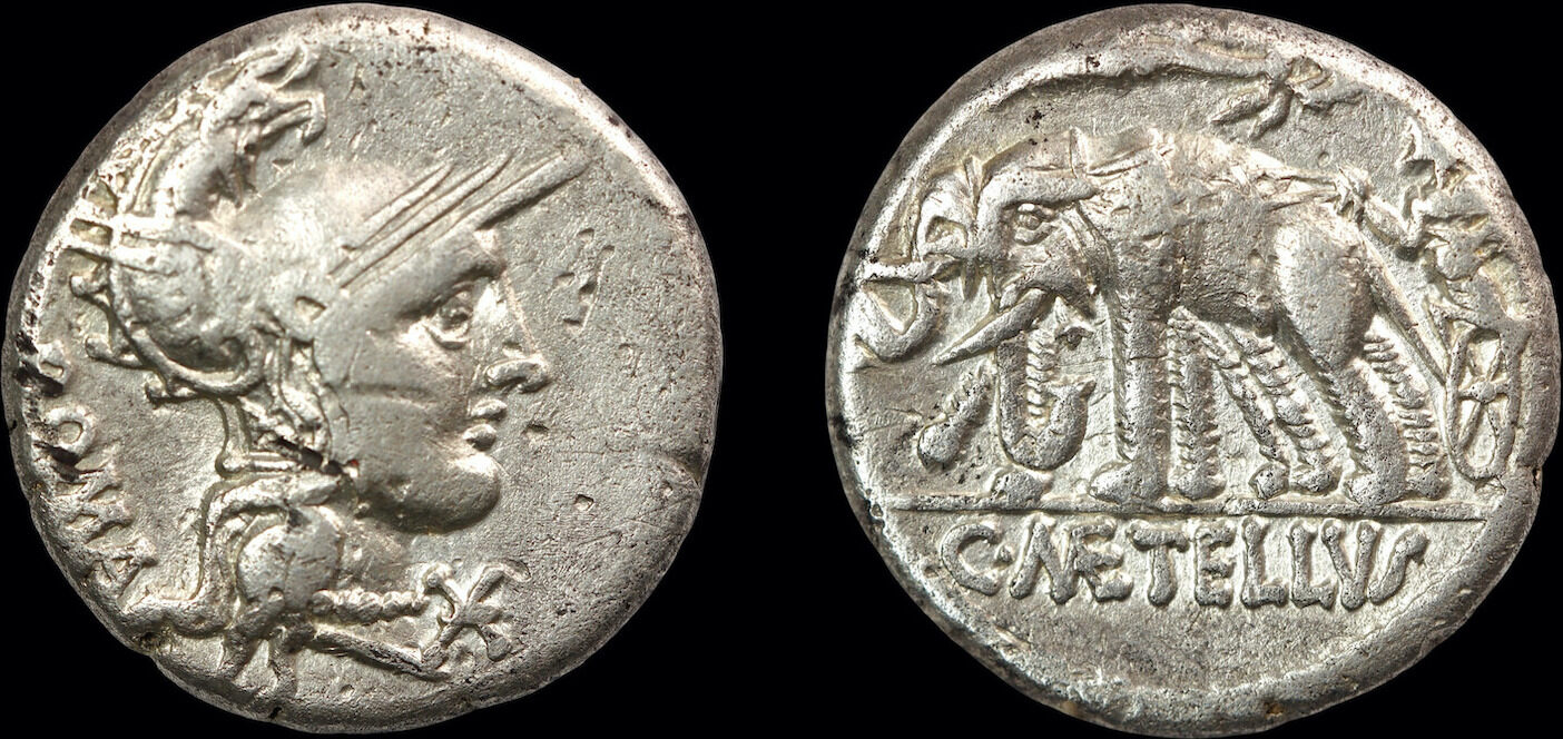 Italy Denarius 125 BC C. Caecilois Metellus gFine-VF | MA-Shops