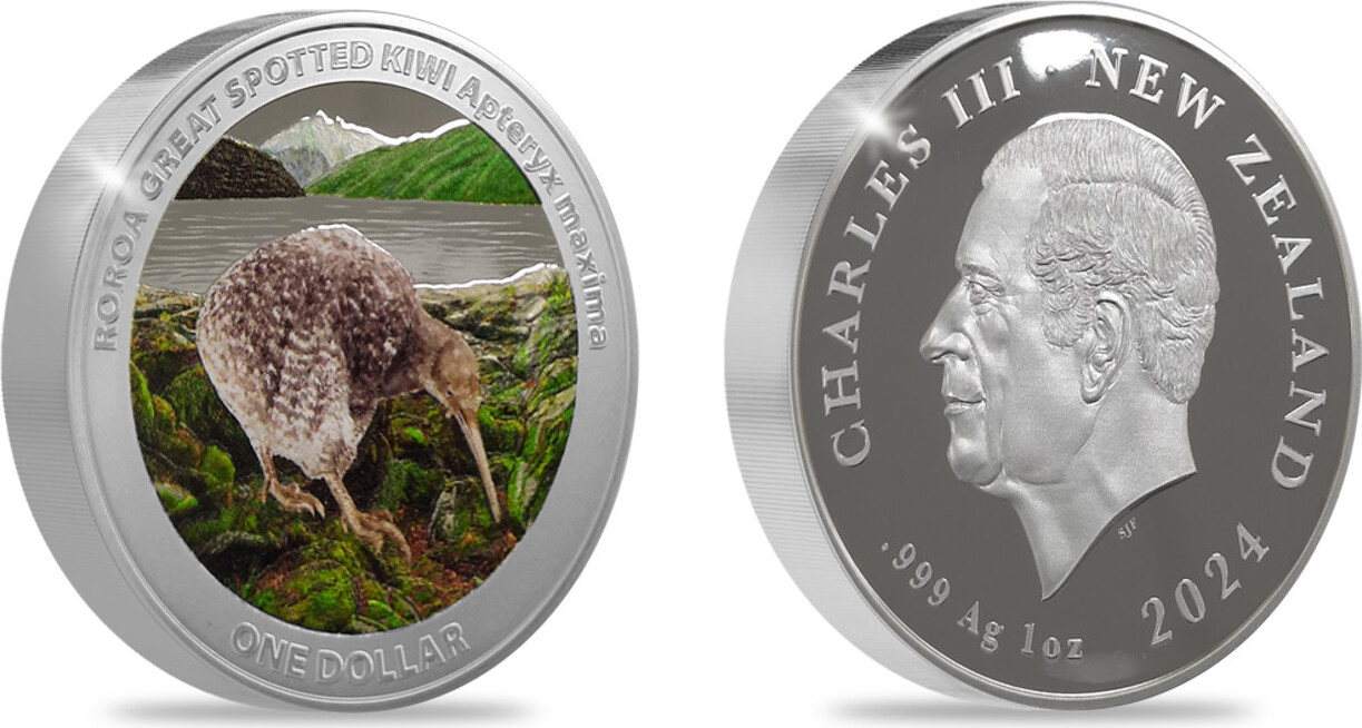 New Zealand Dollar 2024 Roroa Great Spotted Kiwi. Proof | MA-Shops