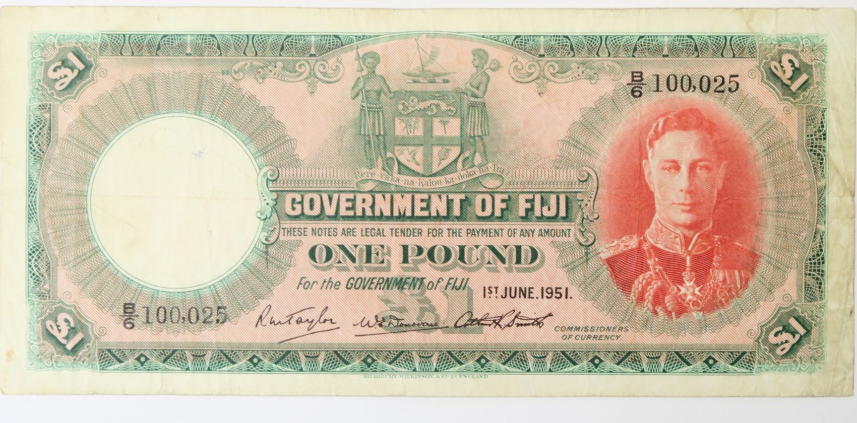 Fiji Pound 1951 King George VI Fine | MA-Shops