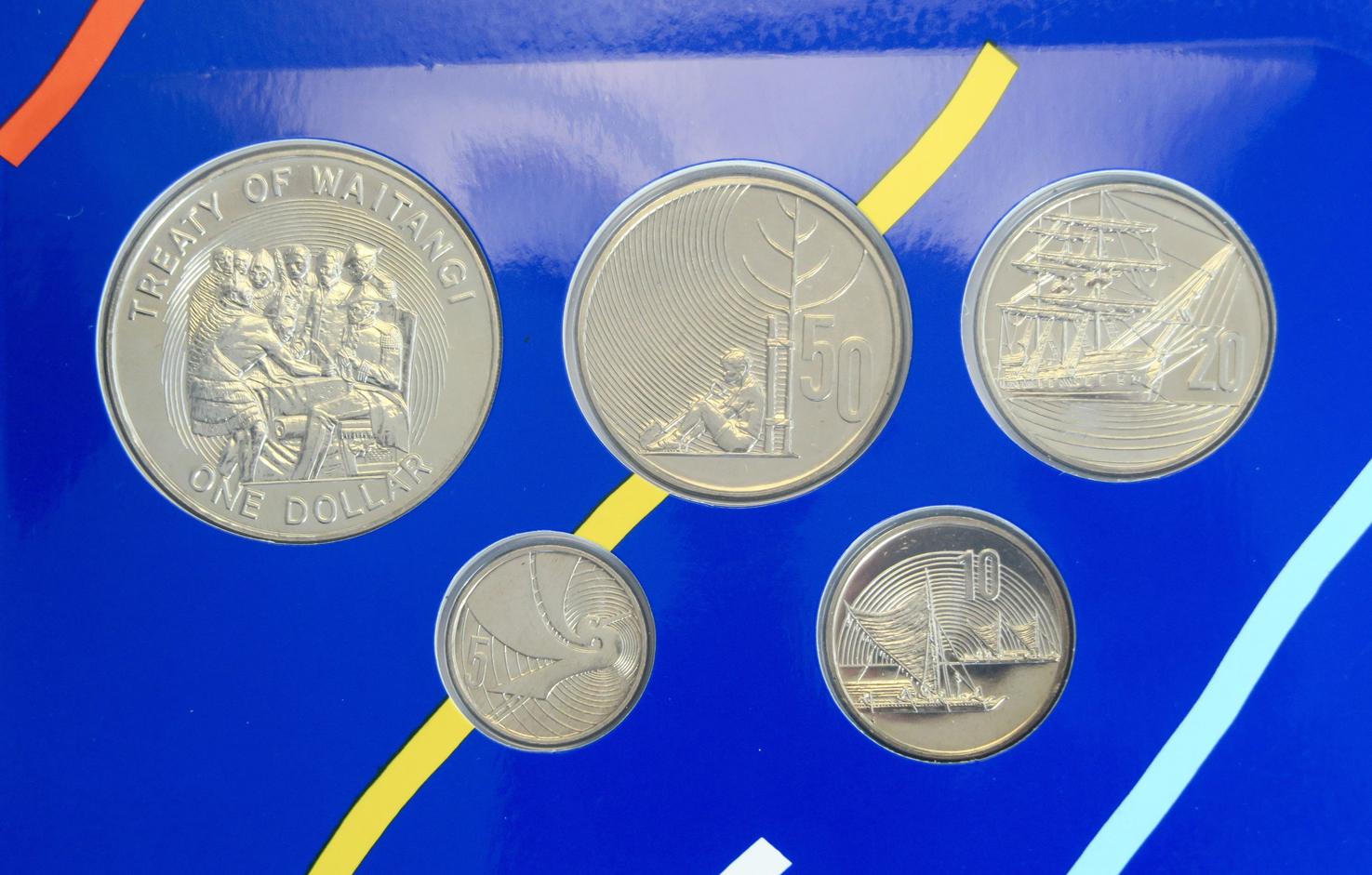 New Zealand 1990 150th Anniversary Waitangi coin set UNC | MA-Shops