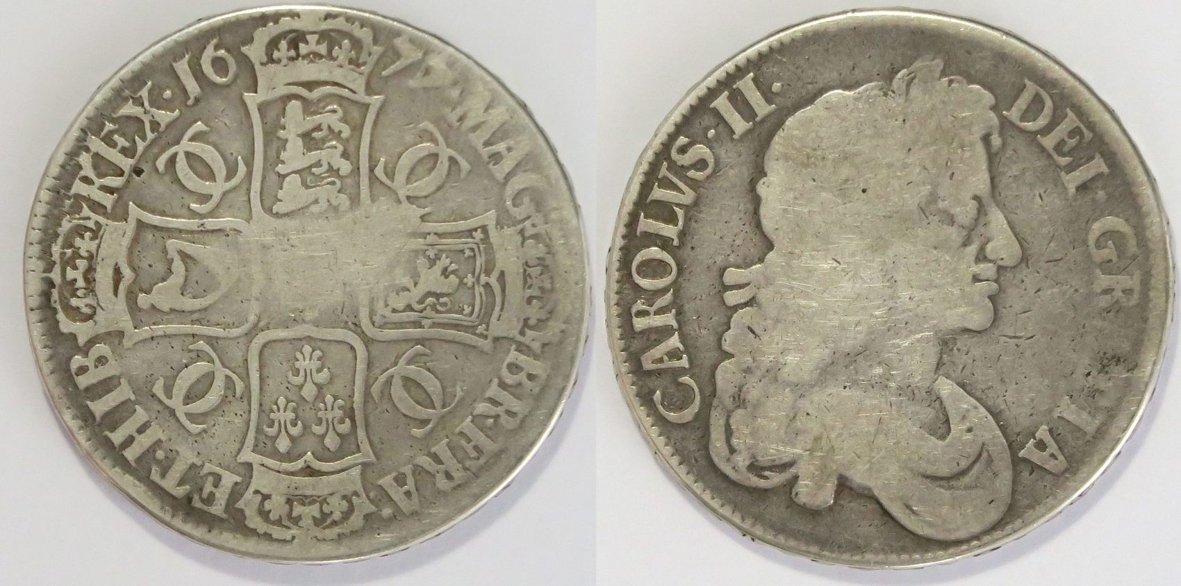 Great Britain 1677 King Charles II Crown Fair-VG | MA-Shops