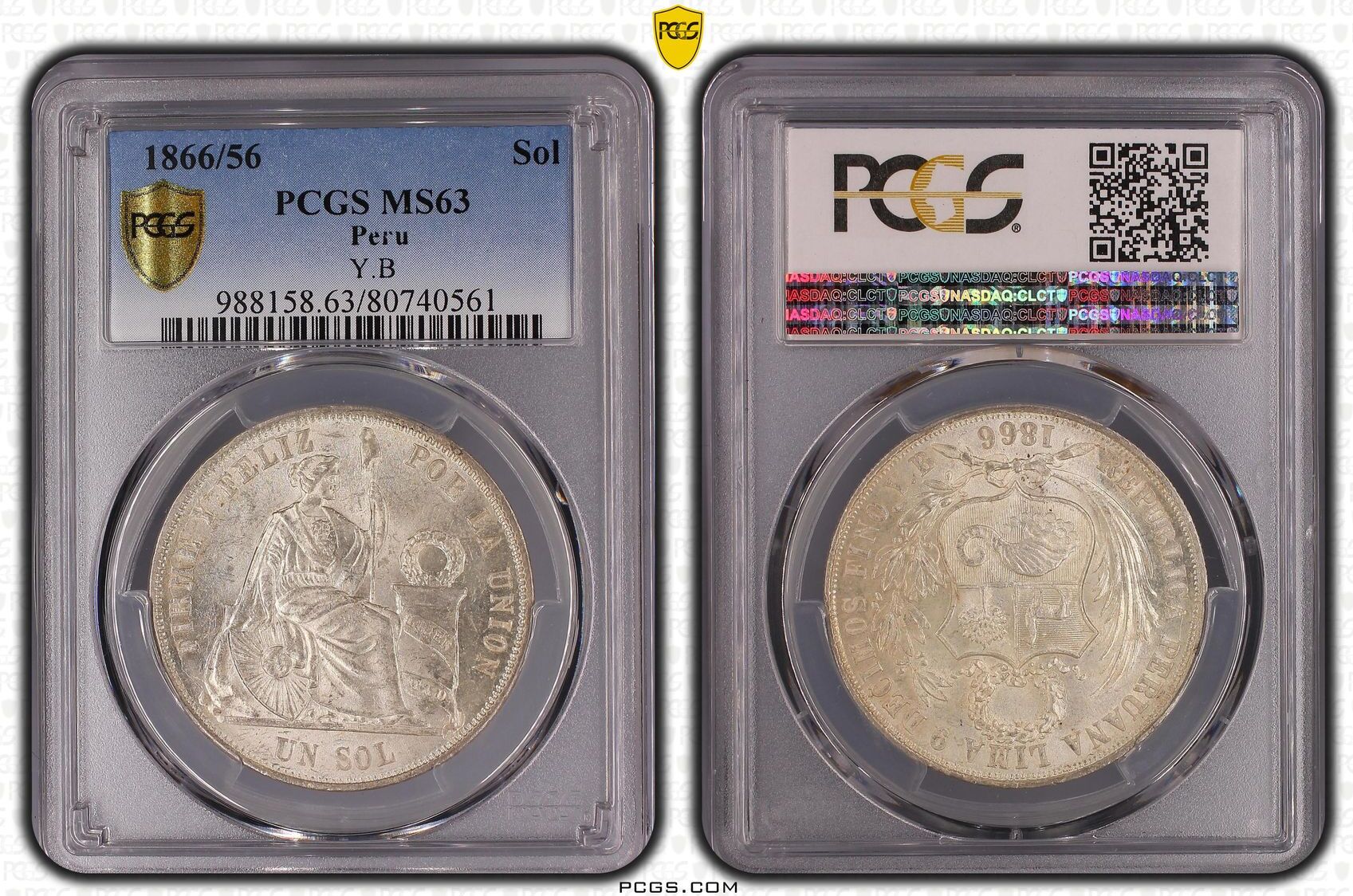 Peru Sol 1866 Type 1 MS63 | MA-Shops