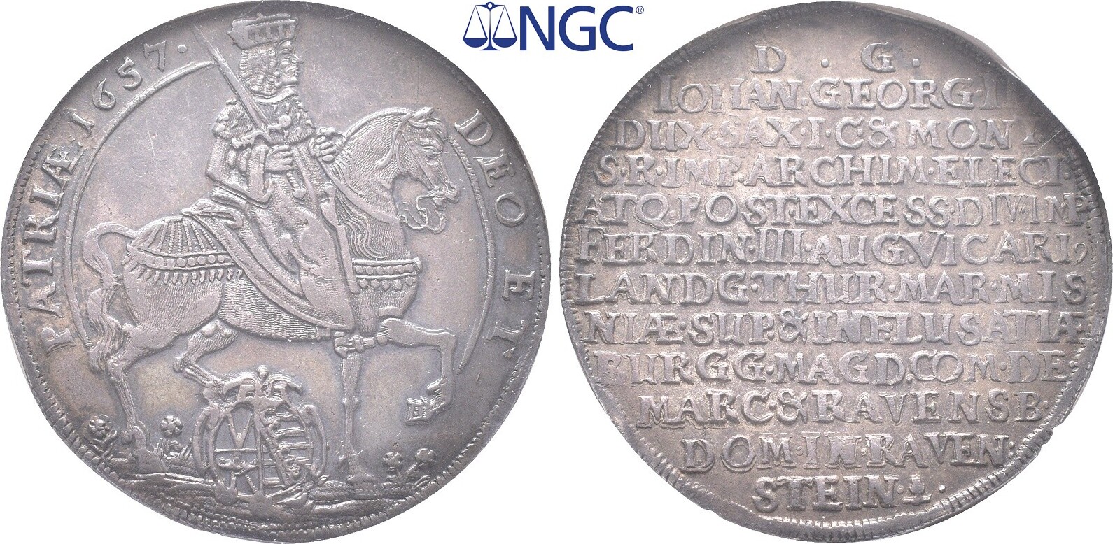Sachsen Reichstaler 1657, Dresden. Johann Georg II. 1656-1680, auf das ...