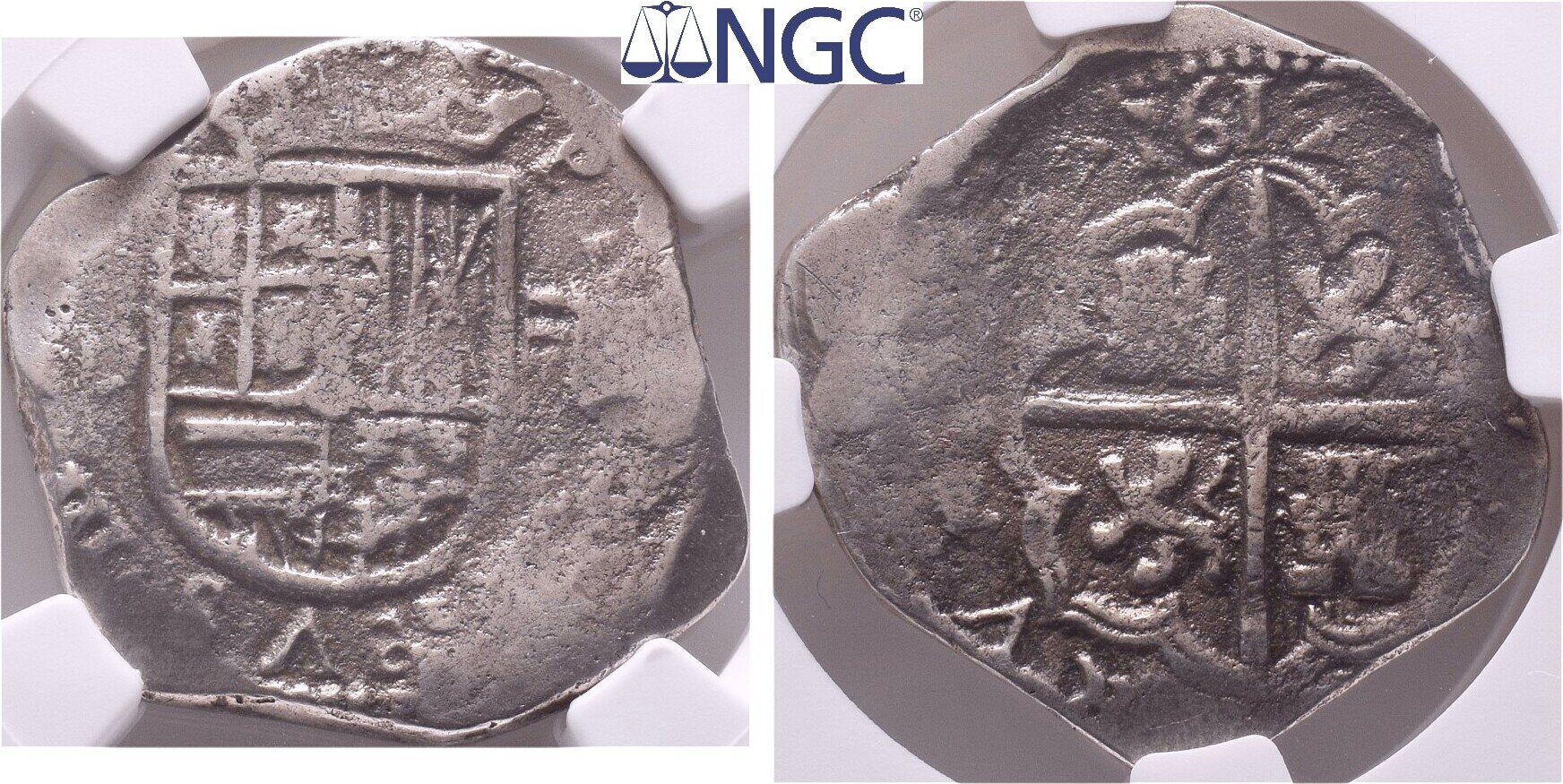 Spanien Cob 4 Reales 1612 D, Sevilla. Philip III. 1598-1621. Ship Treasure. NGC XF Details | MA ...