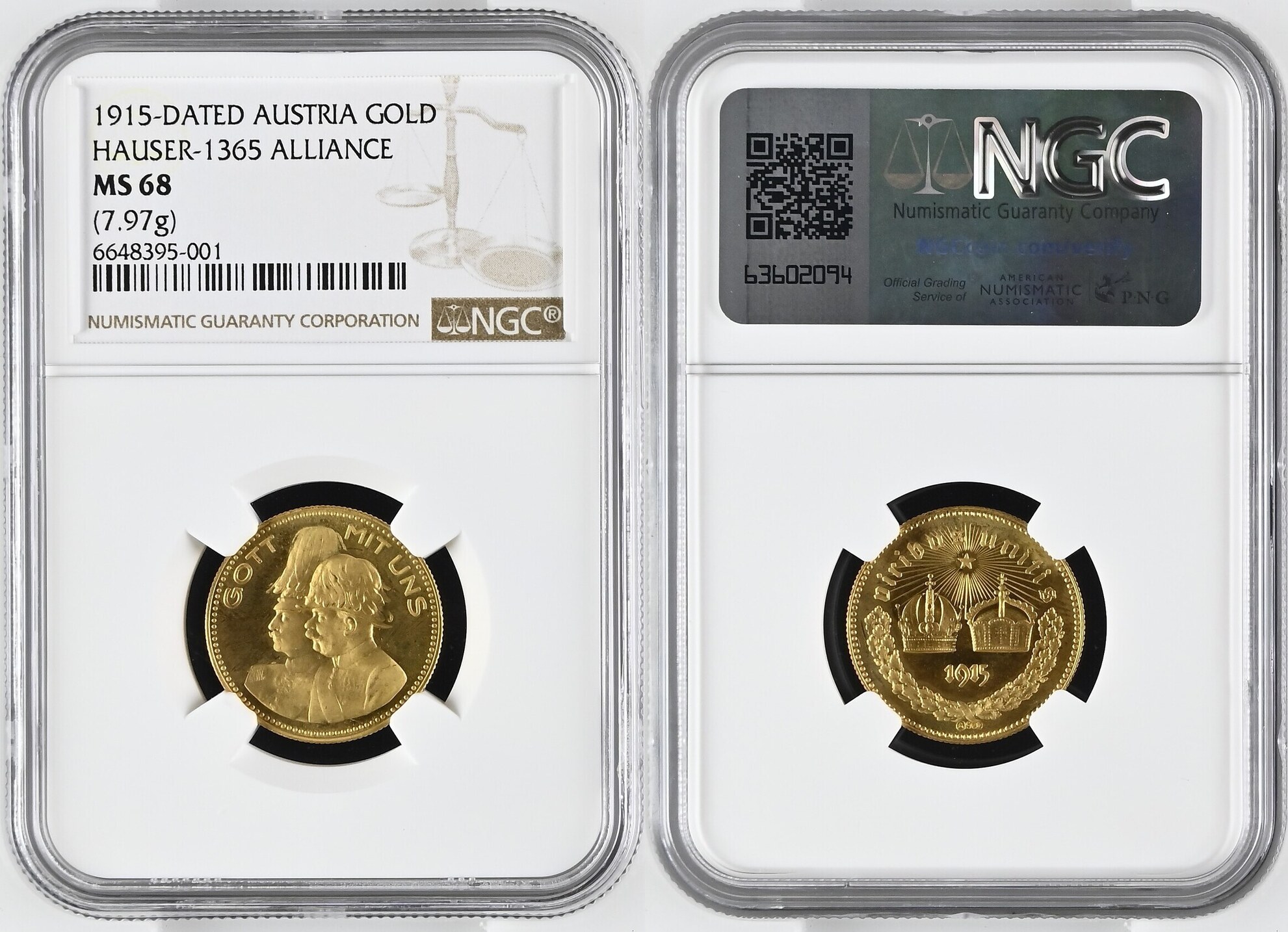 Österreich Goldmedaille 1915. Franz Joseph I. 1848-1916. In dieser Erhaltung von größter ...